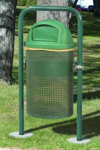 Tippy Trash 52 Gal. Waste Receptacle | Thermo-Plastic Coated Steel Basket