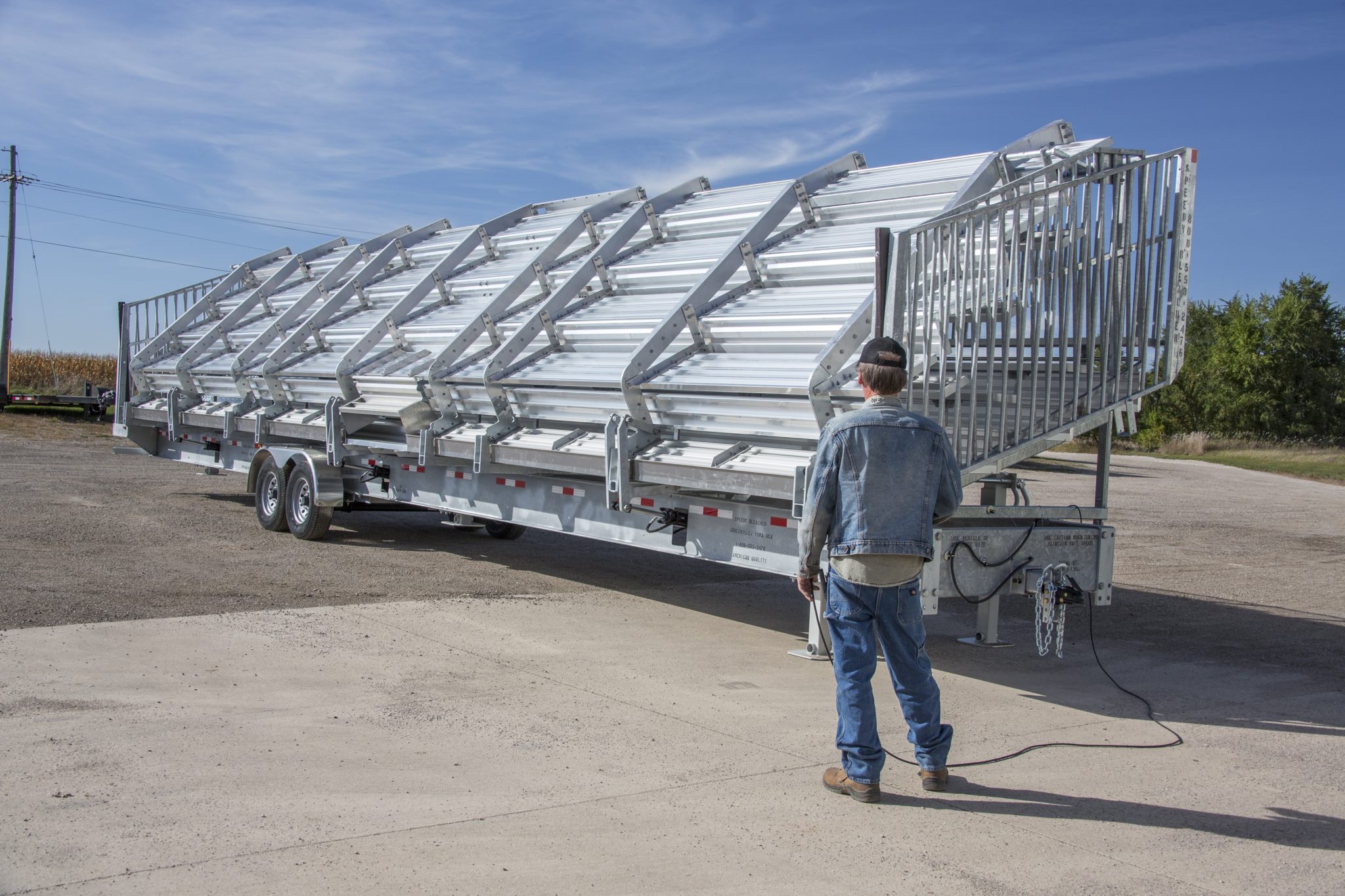9-Row Towable Aluminum Bleacher | Seats 180 | Mobile 9-Row Towable Aluminum Bleacher | Seats 180 | Mobile