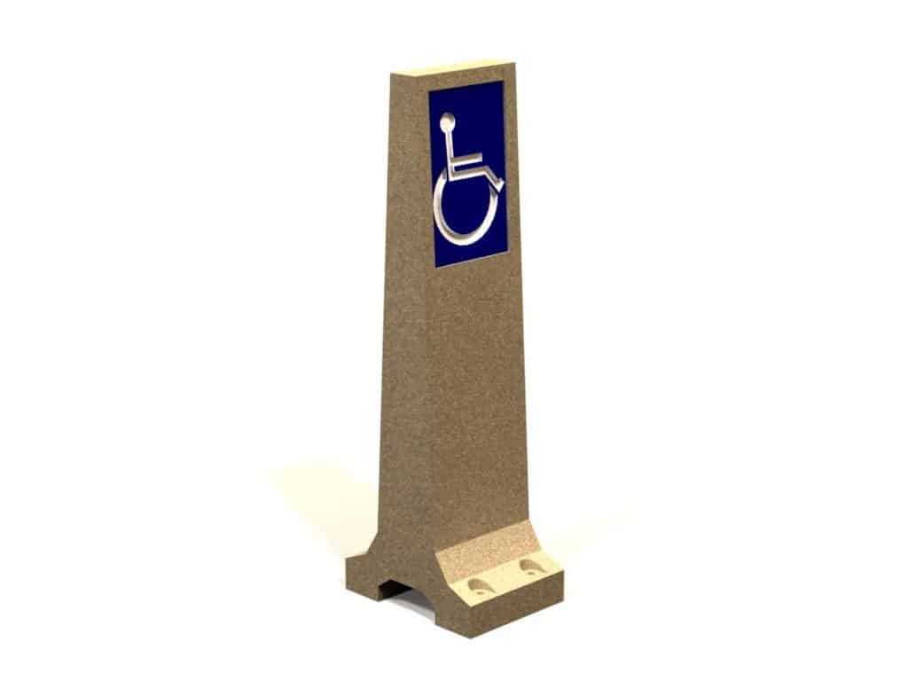 Concrete Bollard w/ Handicap Marker | Security Barriers
