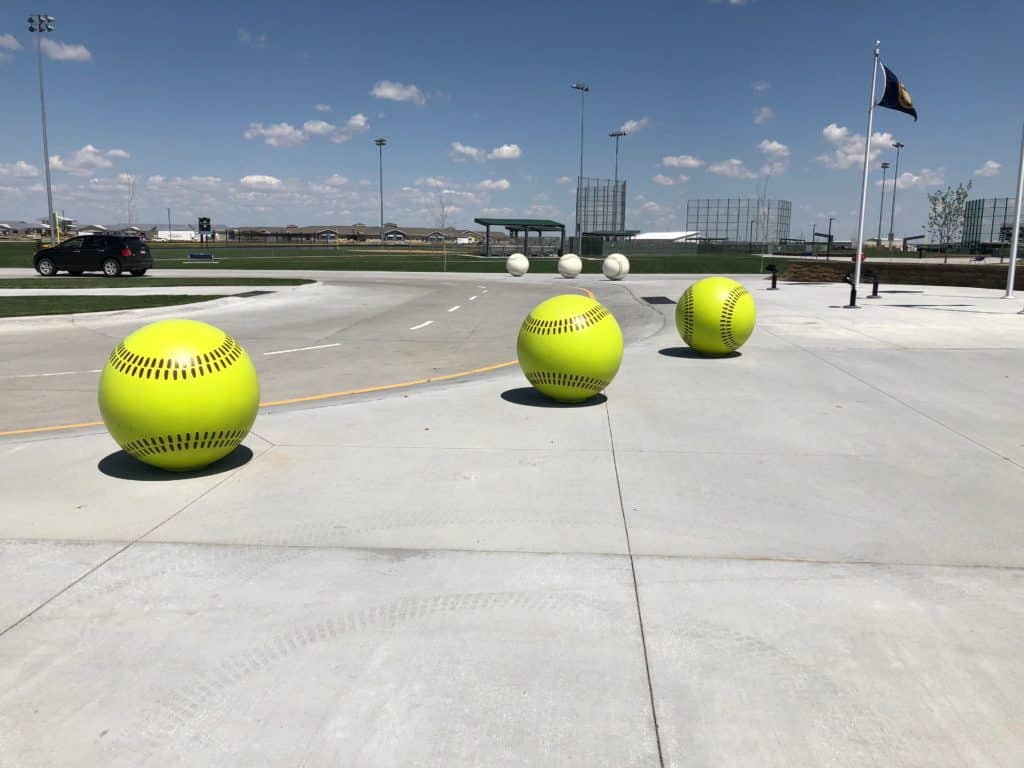 Sports Themed Concrete Ball Bollards | Security Barriers Product | Kay ...