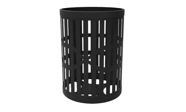 Round Slatted Steel Litter Receptacle | Thermoplastic Product | Kay ...