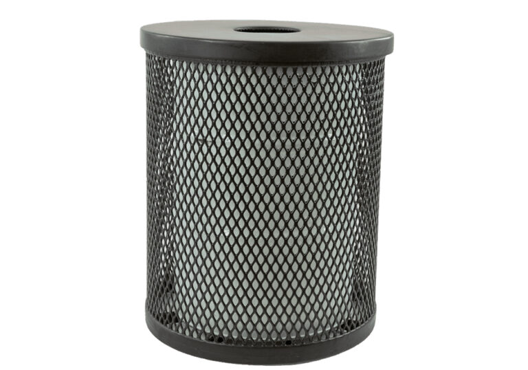 Flat Top Round Litter Receptacle | Plastisol (PVC) Coated Expanded Metal