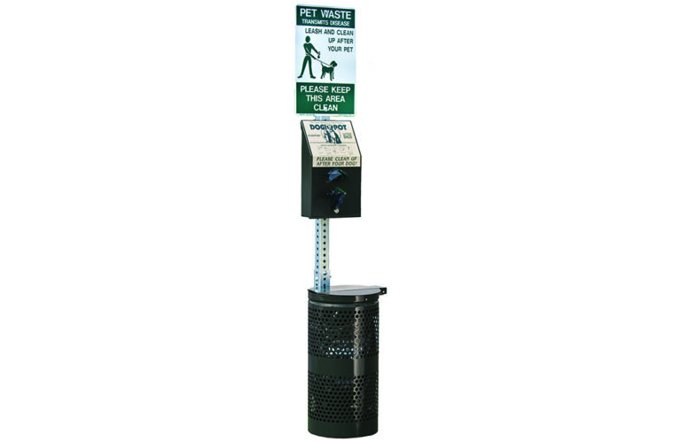 Pet Waste Station | Bag Dispenser, Trash Receptacle w/ Lid & Sign | Dogipot